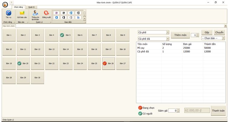 Code phần mềm quản lý quán cà phê c# sql có báo cáo