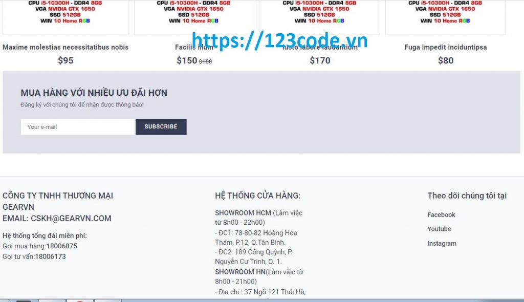 Code website bán máy tính html - css - javascript tải miễn phí