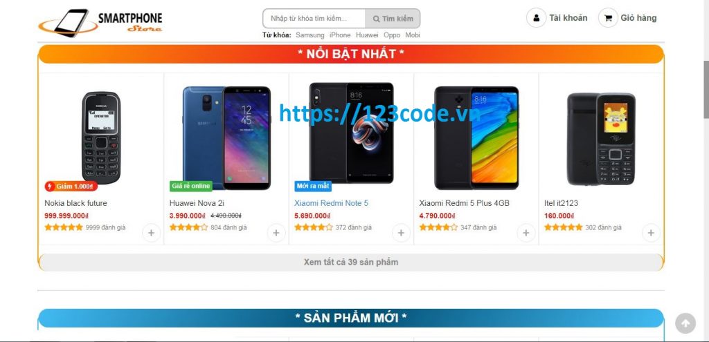 Code Website Bán điện Thoại Di động Html Css Javascript